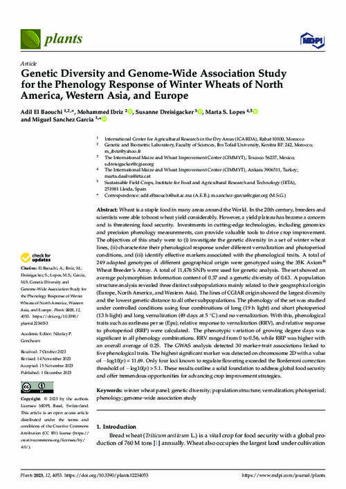 Genetic Diversity and Genome-Wide Association Study for the Phenology ...